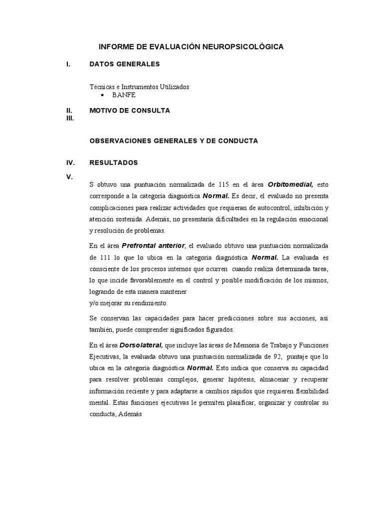 Ejemplo Banfe | PDF | Memoria | Funciones ejecutivas