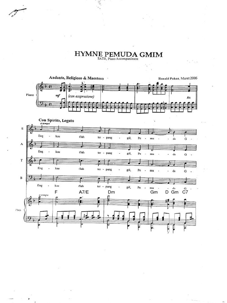 Hymne Pemuda GMIM - Chord | PDF