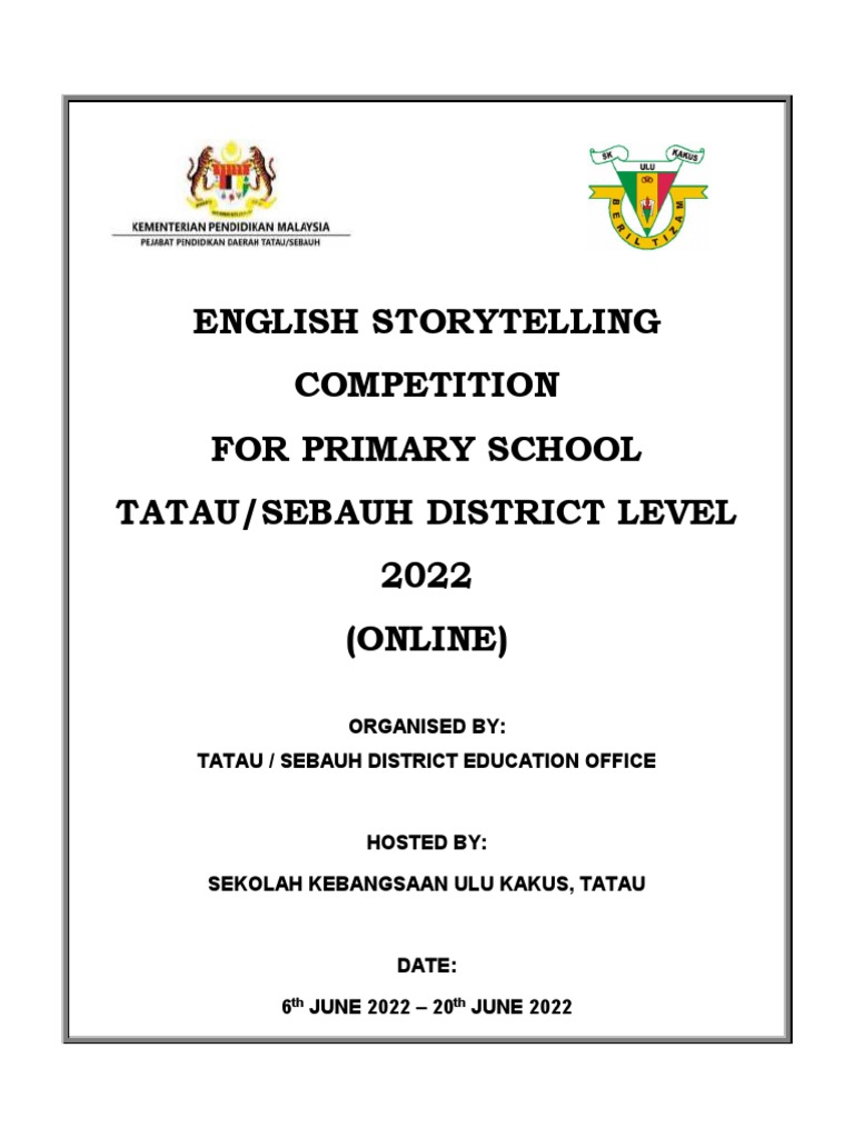 Tatau/Sebauh District 2022 Primary School English Storytelling ...