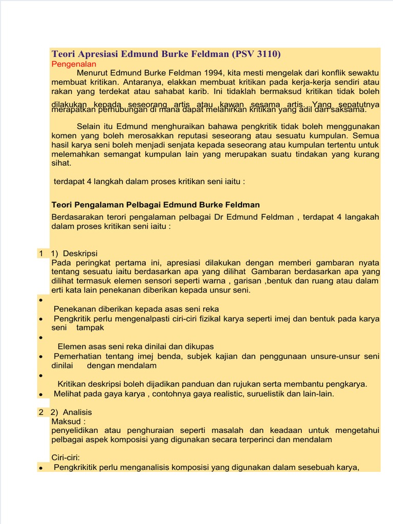 Dokumen - Teori Apresiasi Edmund Burke Feldman | PDF