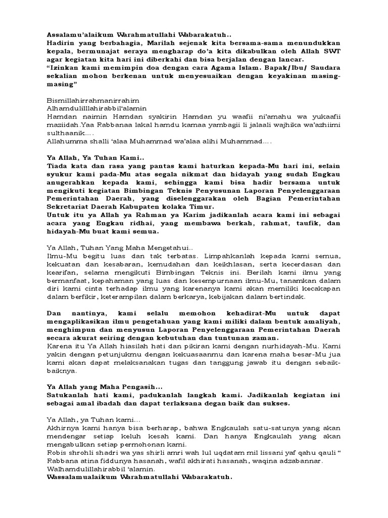 Doa Bimtek LPPD | PDF