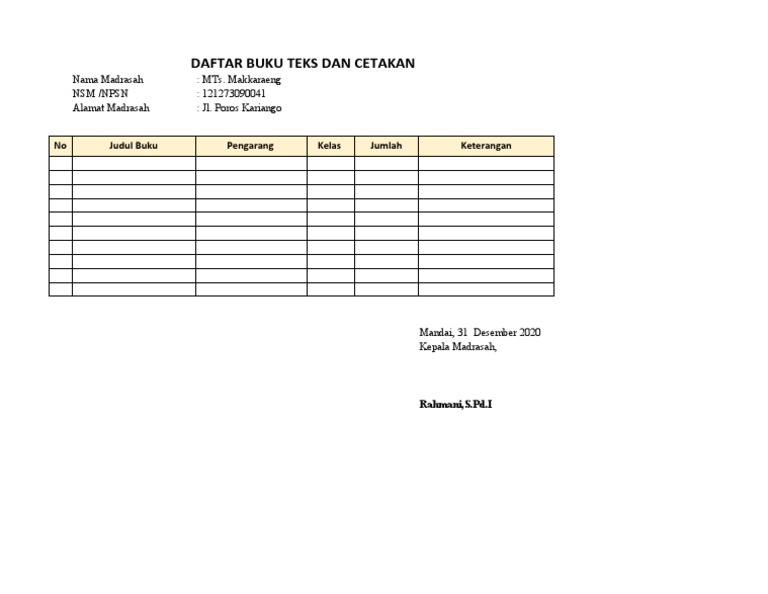 D.1. Daftar Buku Teks Dan Cetakan | PDF