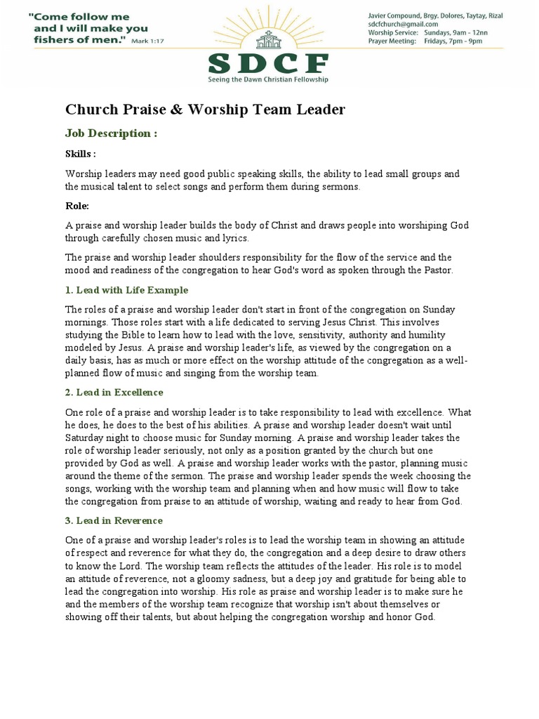 SDCF - Church Praise and Worship | PDF | Worship | Contemporary Worship ...