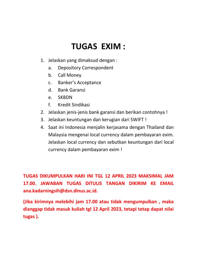 12 April 2023 - Tugas Exim | PDF