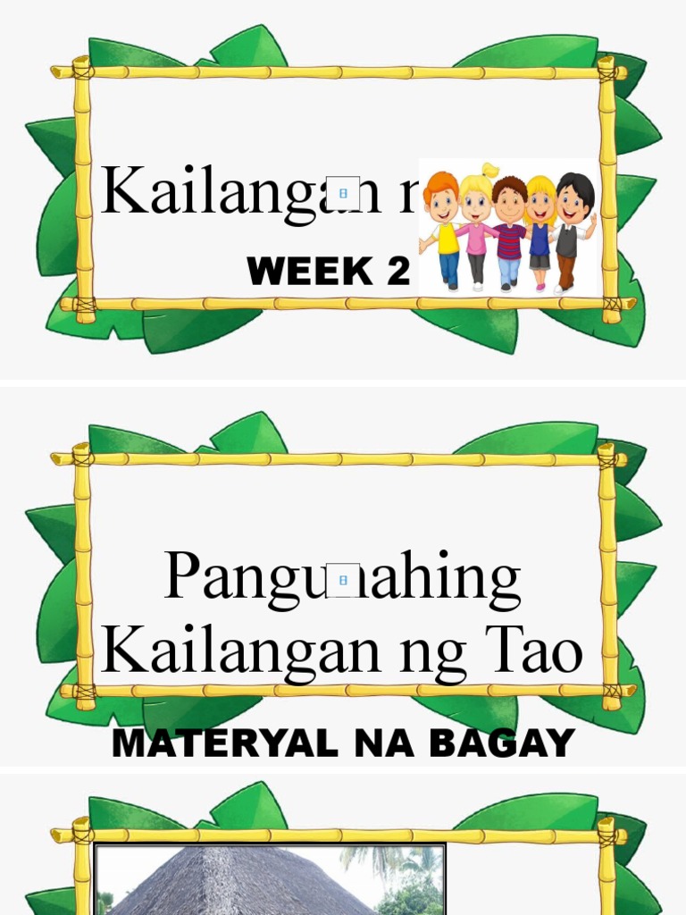 Week 2 Kailangan NG Tao | PDF