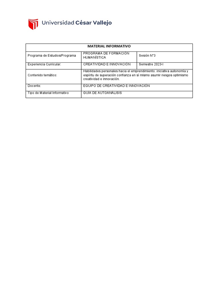 Guía de Autoanalisis 3 | PDF | Ciencias del comportamiento | Psicología ...