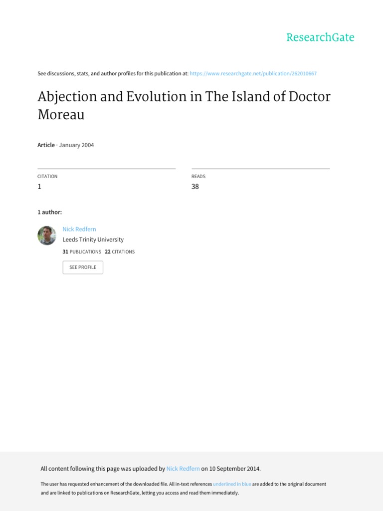 Abjection and Evolution in The Island of | PDF