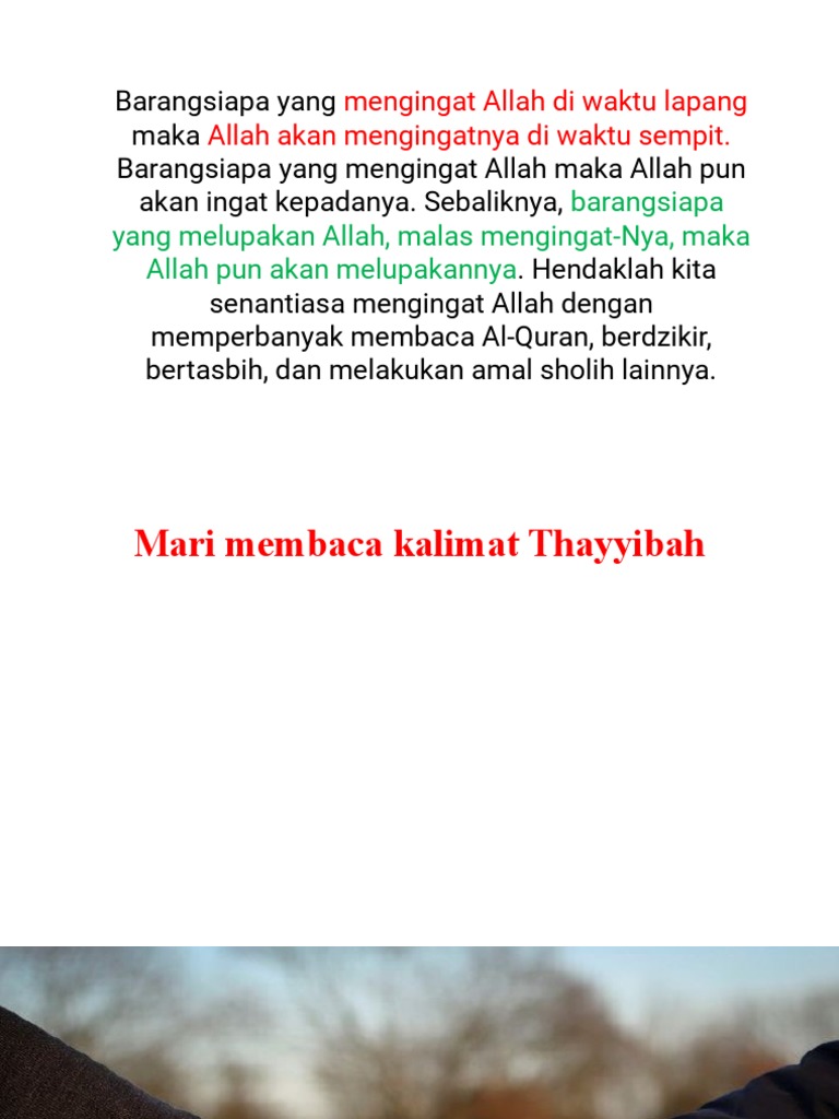 Pentingnya Mengingat Allah dalam Hidup | PDF