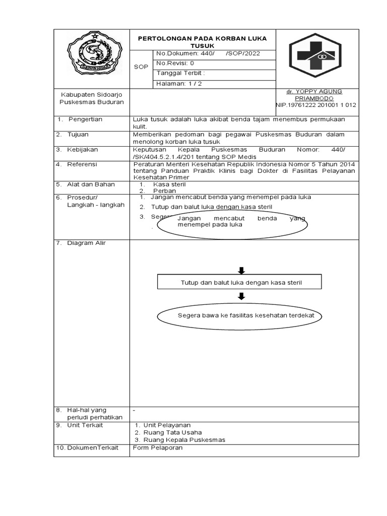 Prosedur Penanganan Luka Tusuk | PDF