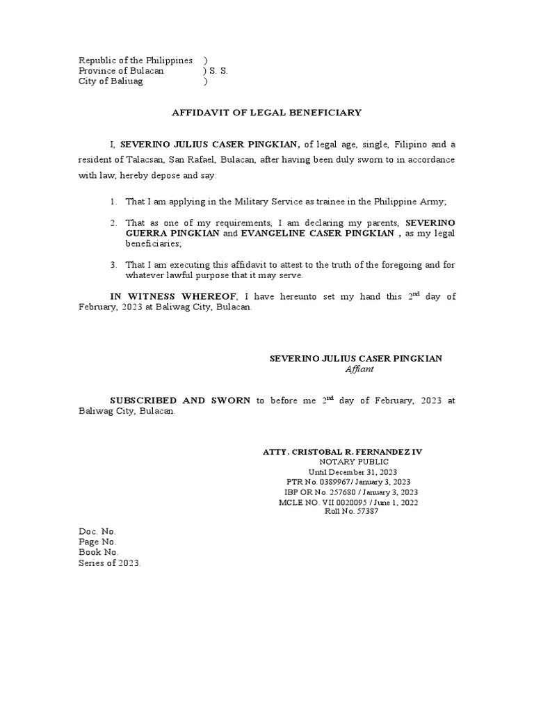 Affidavit-Of-Legal-Beneficiary Singleness | PDF Affidavit-Of-Legal-Beneficiary Singleness | PDF