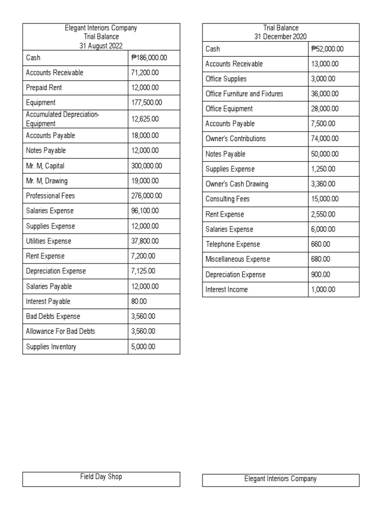 ABM Balancing Trial Balances Summary | PDF | Expense | Renting