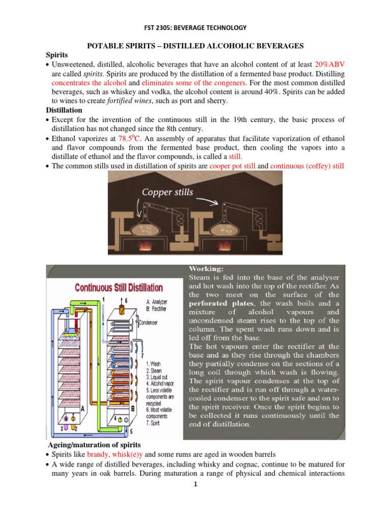Understanding Potable Spirits and Distillation | PDF | Whisky ...