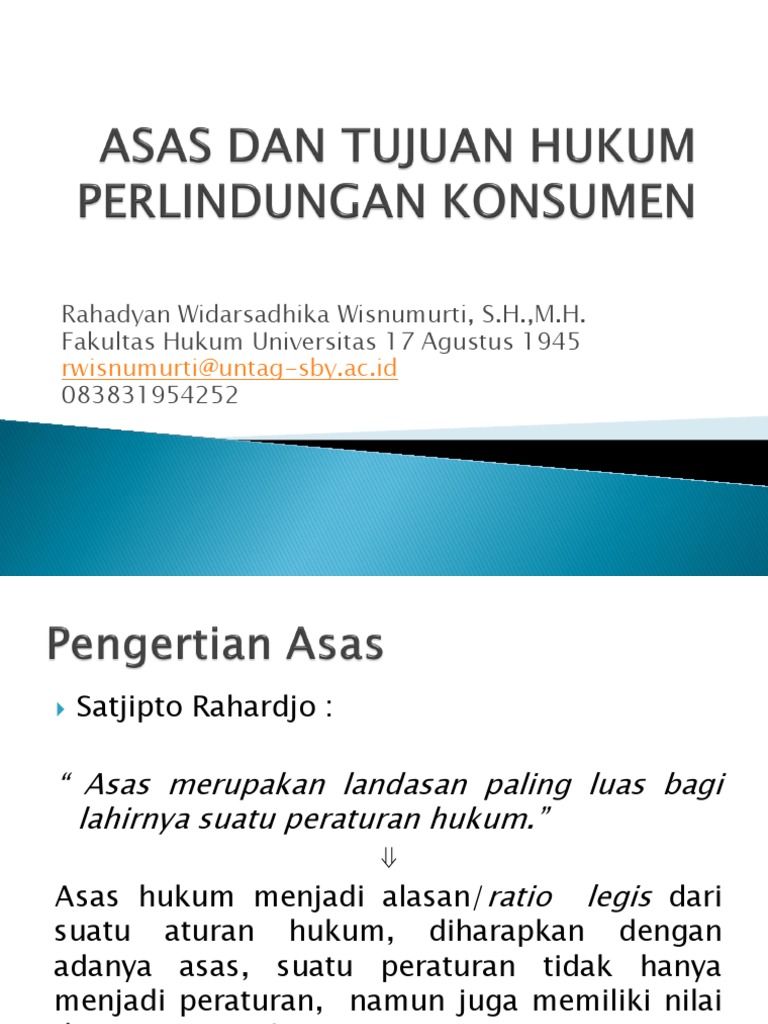 Asas Dan Tujuan Perlindungan Konsumen | PDF Asas Dan Tujuan Perlindungan Konsumen | PDF