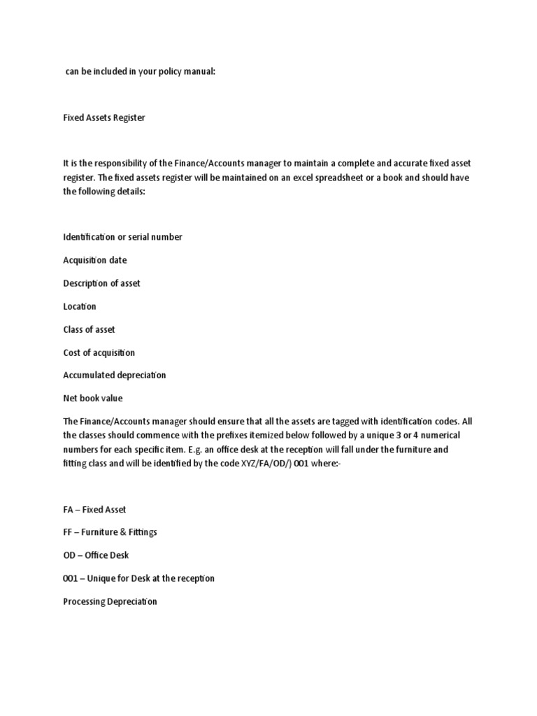 Asset Register | PDF | Depreciation | Fixed Asset