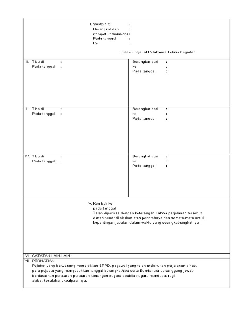 Blangko SPPD | PDF