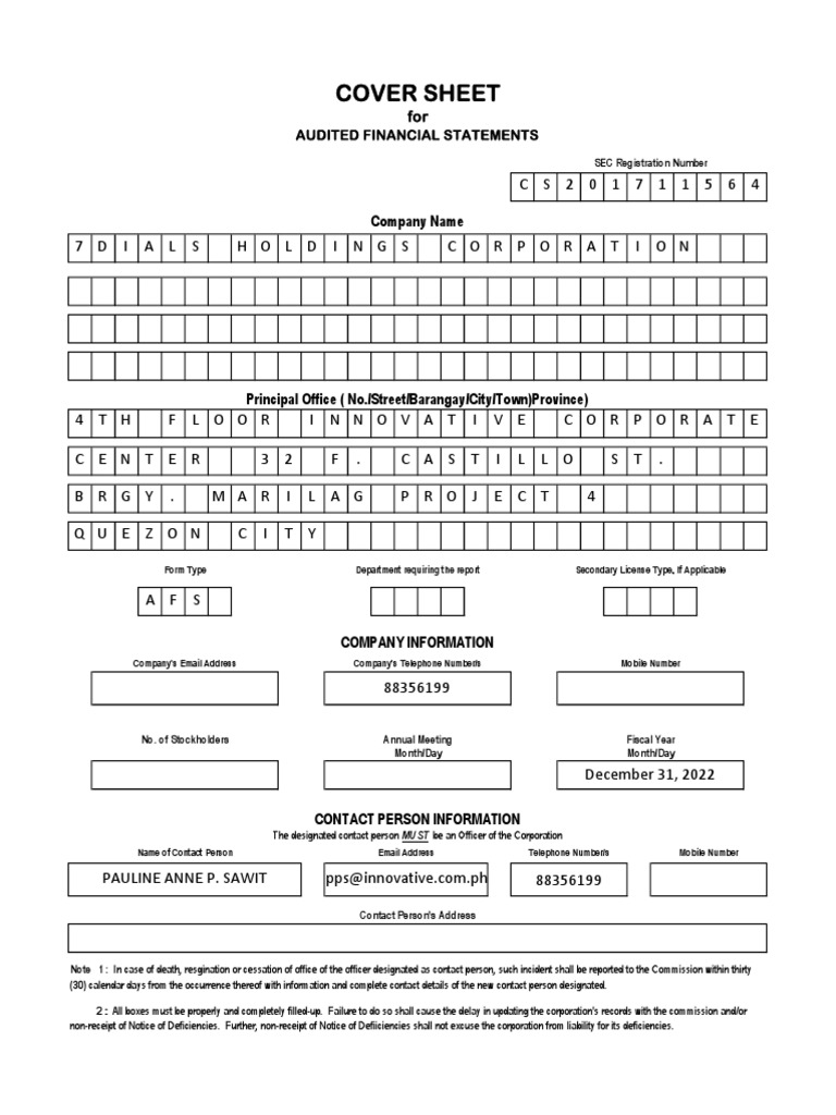 Cover Sheet For AFS 2015 | PDF | Business