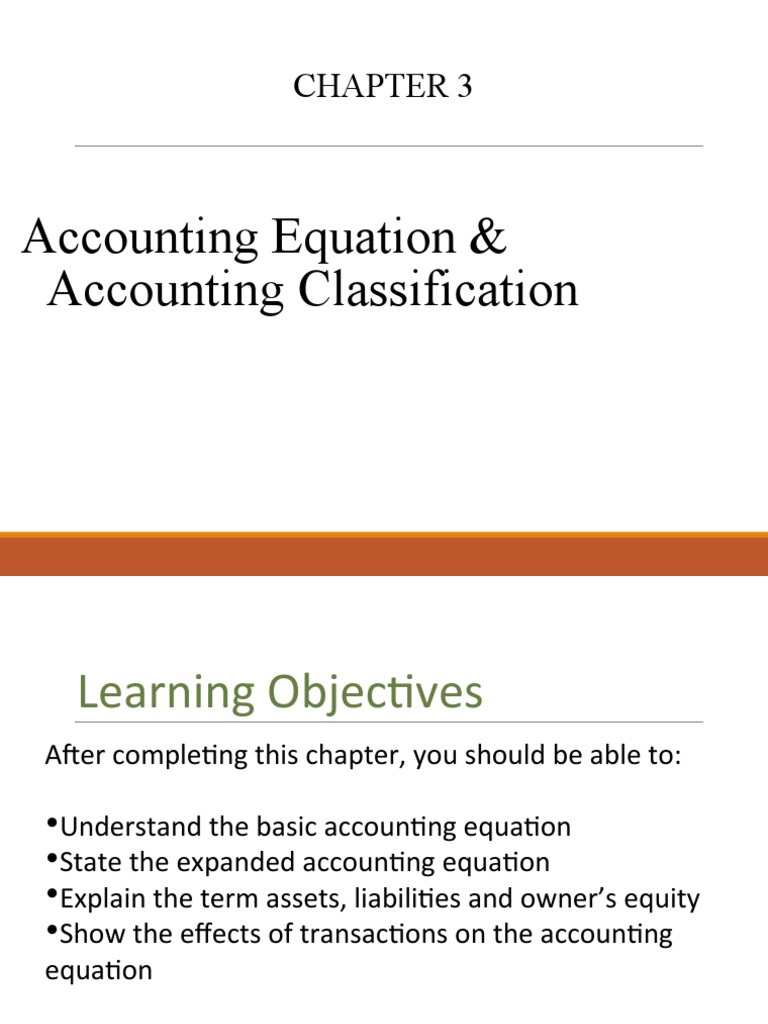 Chap 3 Accounting Classification & Equation (Basic+Expended) - Class | PDF | Debits And Credits ...