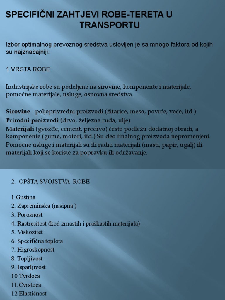 Roba U Transportu | PDF