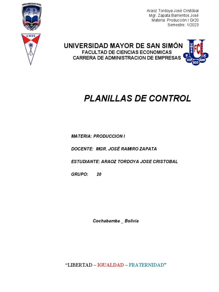 Planillas de Control Produccion I - Araoz | PDF | Galleta | Productos horneados