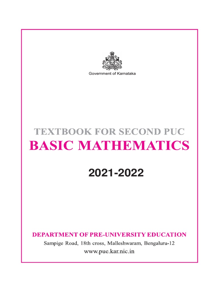 KSEEB II PUC Basic Mathematics | PDF
