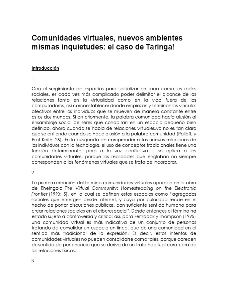 Comunidades Virtuales - 2023 | PDF | Institución | Internet