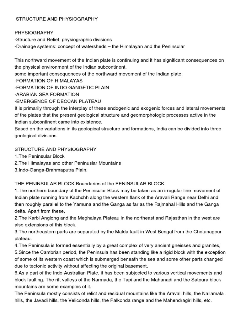 Structure and Physiography | Download Free PDF | Himalayas | Plateau