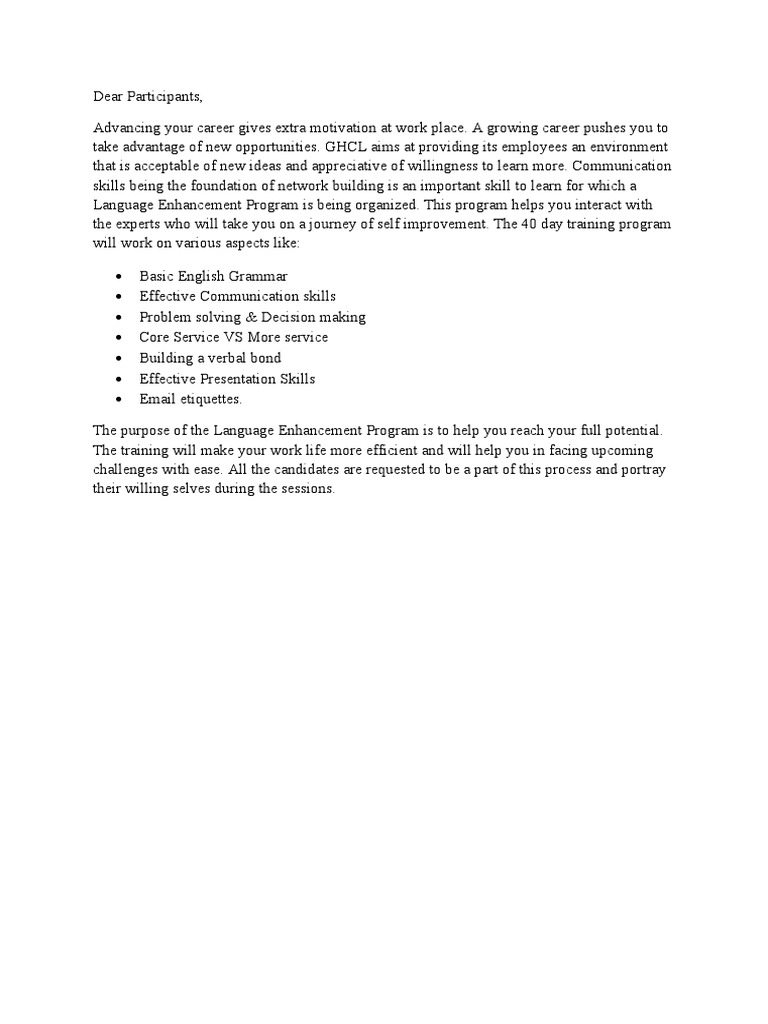 Dear Participants | PDF
