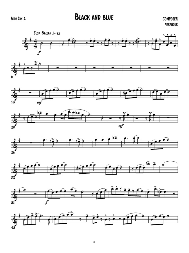 Blak and Blue - Alto Sax 1 | PDF