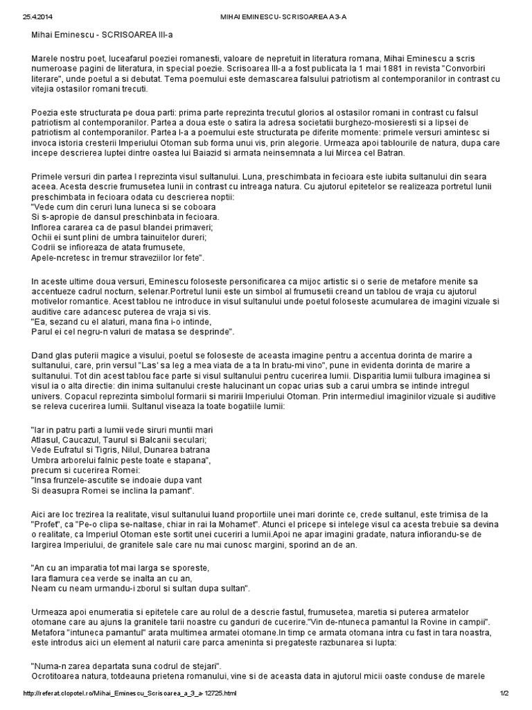 Scrisoarea A 3 A Coment | PDF