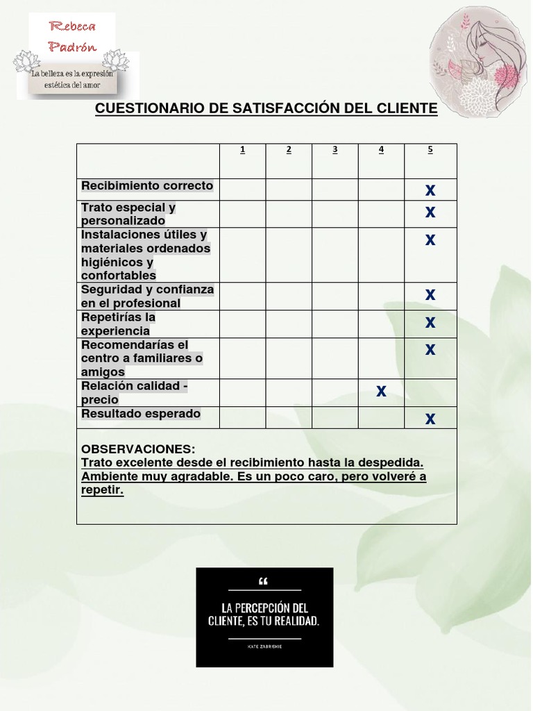 Cuestionario de Satisfacción Del Cliente Empresa | PDF