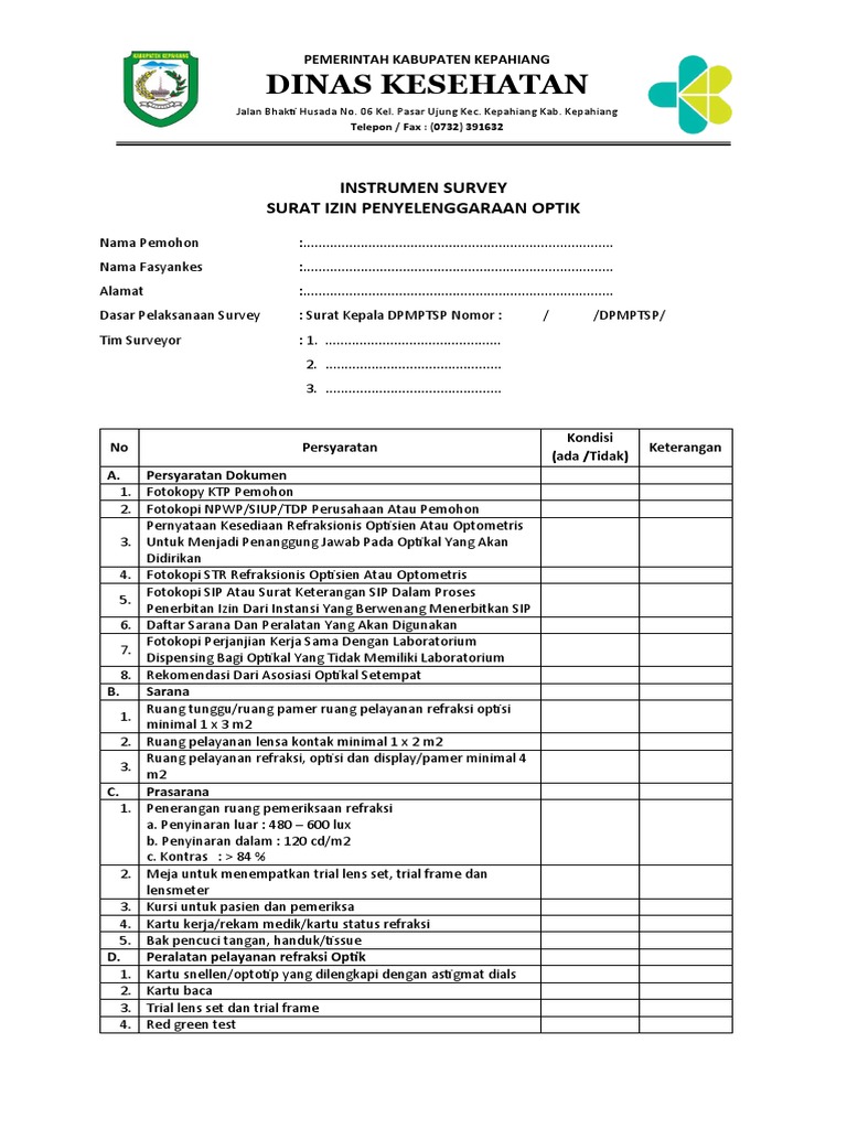 INTRUMEN TTK Di Puskesmas | PDF