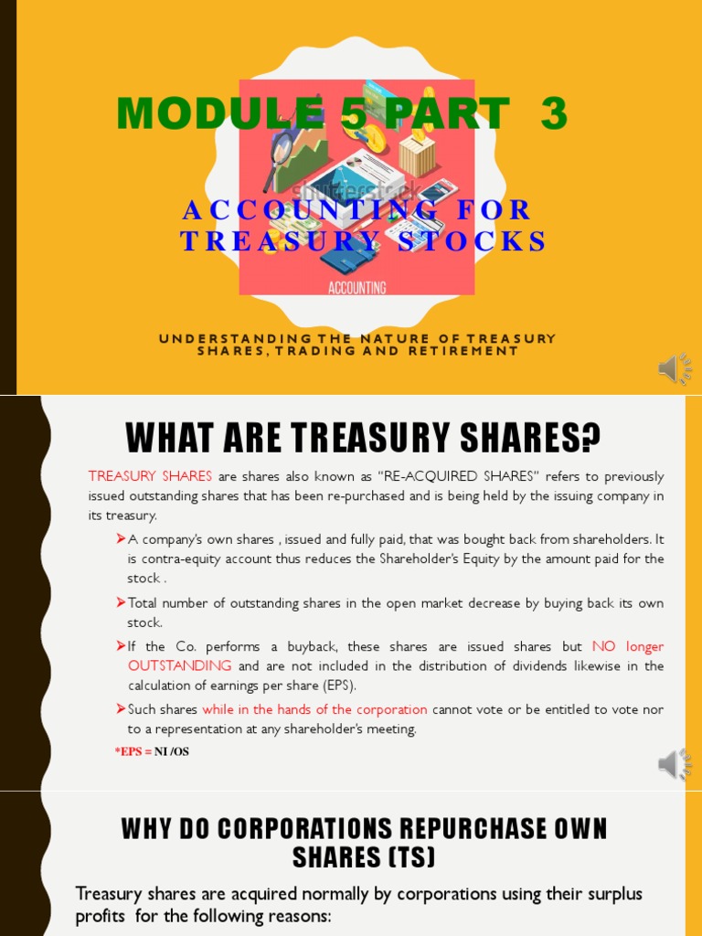 Module 5 Part 3 The Corporation-Treasury Stocks | PDF