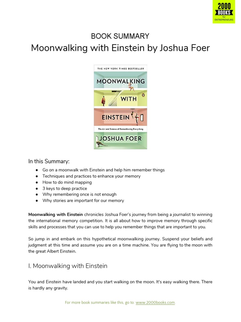 Moonwalking - With - Einstein - Summary 011 | PDF
