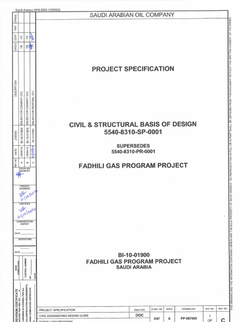 Fadhili Gas Program Civil Design Guide | PDF