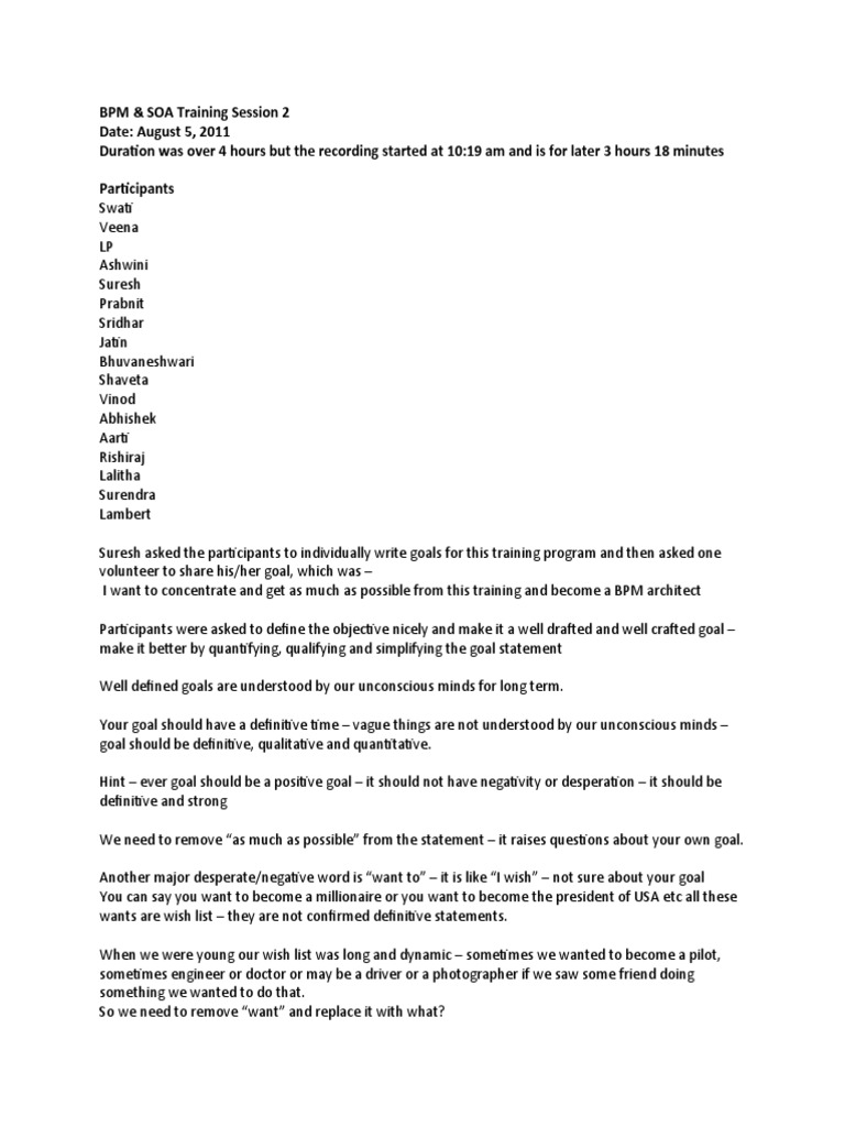 BPM - SOA Training Sessions Transcripts-2 | PDF