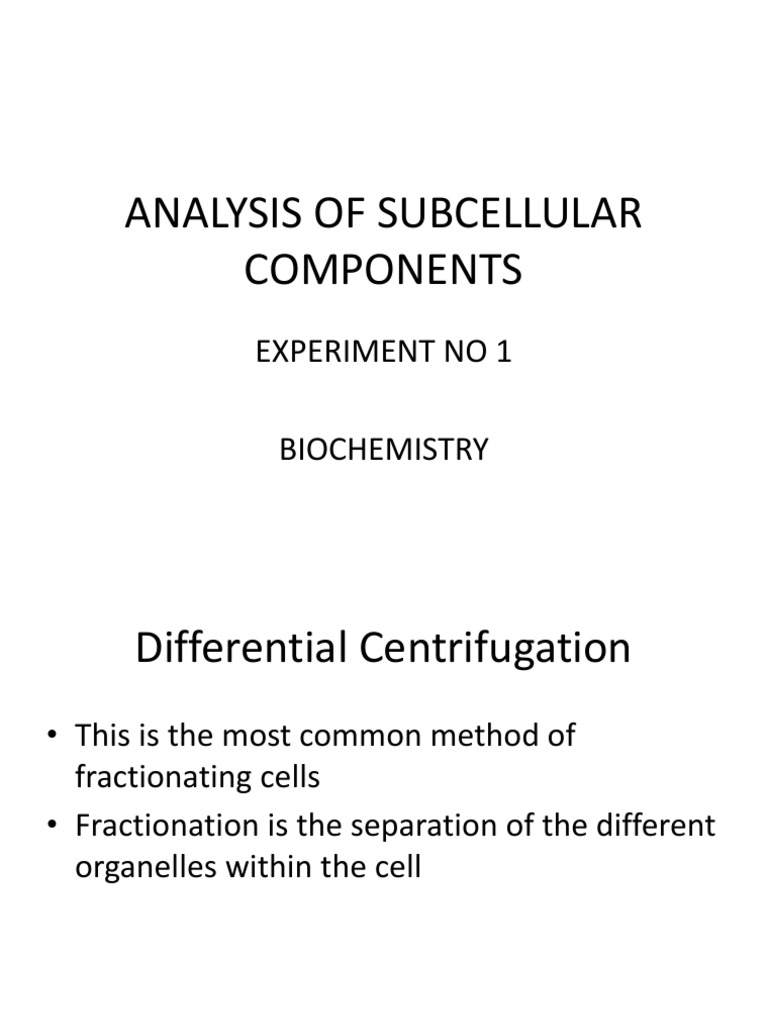 Analysis of Subcellular Components | PDF | Cell (Biology) | Endoplasmic ...