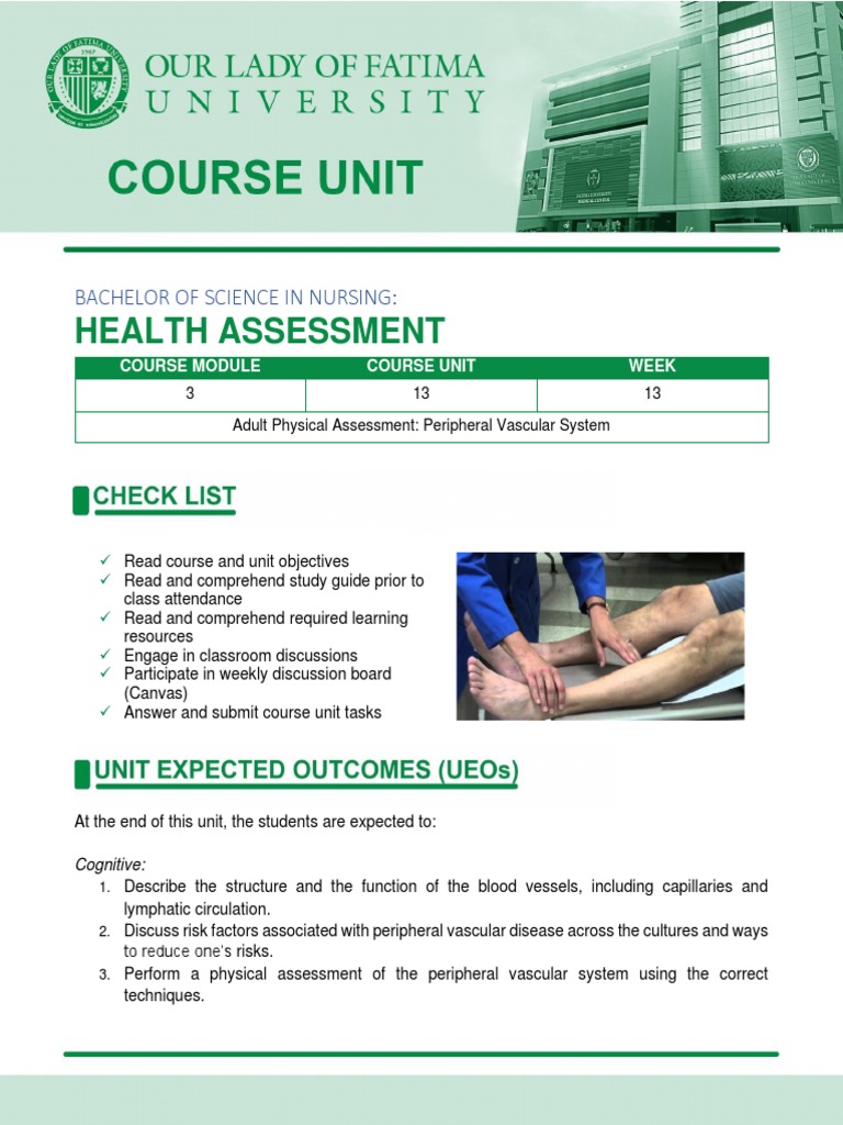 Peripheral Vascular System Assessment Guide | PDF | Vein | Pulse