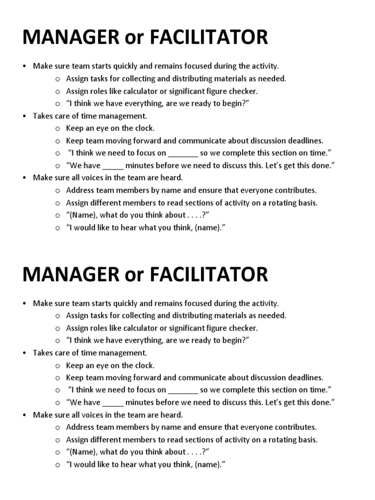 POGIL role cards traditional (1) | PDF | Cognition | Cognitive Science