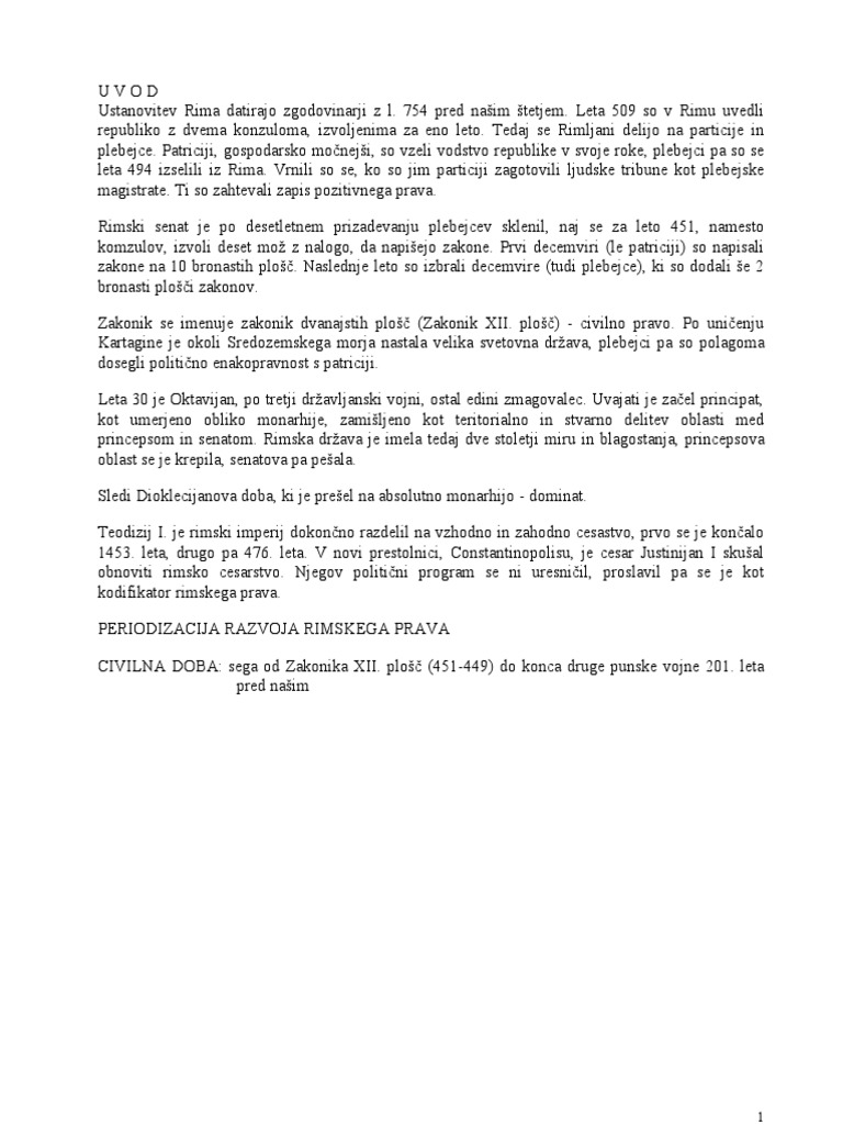 Skripta Za Rimsko Pravo | PDF
