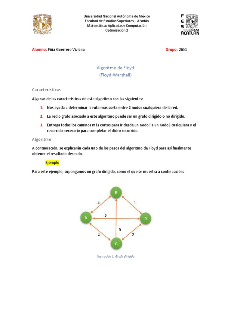 Algoritmo de Floyd Floyd Warshall | PDF Algoritmo de Floyd Floyd Warshall | PDF
