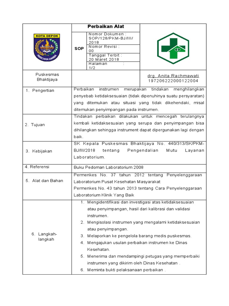 Prosedur Perbaikan Alat Laboratorium | PDF