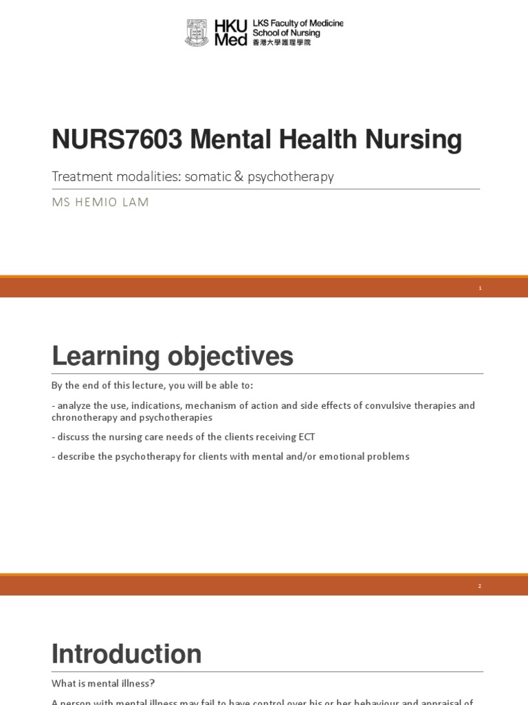 Treatment Modalities Somatic Psychotherapy | PDF | Electroconvulsive ...