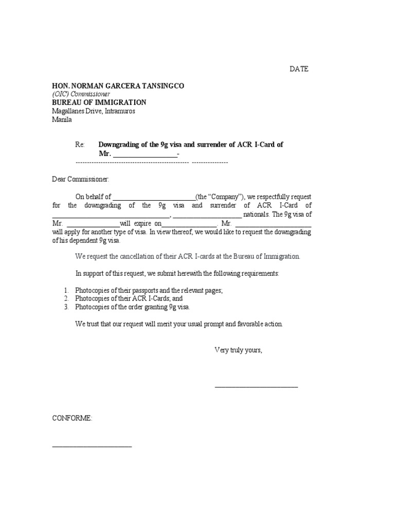 Downgrading Letter Client - Template | PDF
