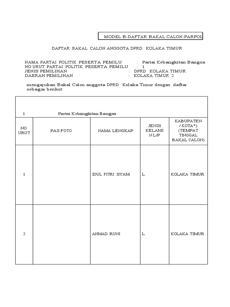 DPC PKB Kolaka Timur 2 | PDF