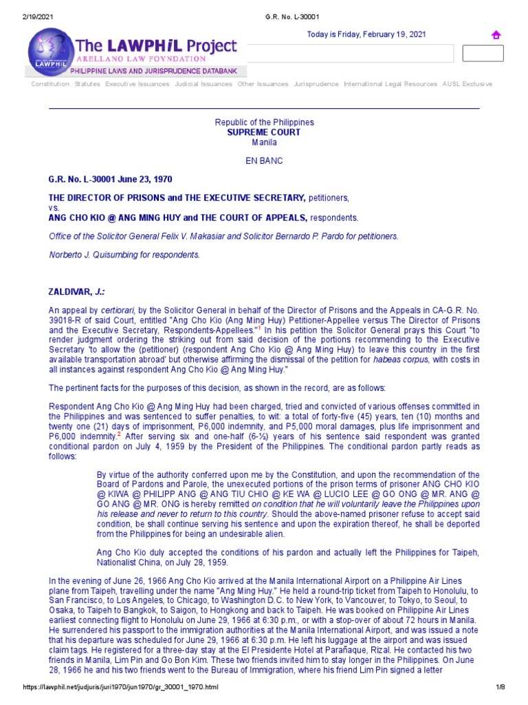 Supreme Court Ruling on Ang Cho Kio Case | PDF | Supreme Court Of The ...