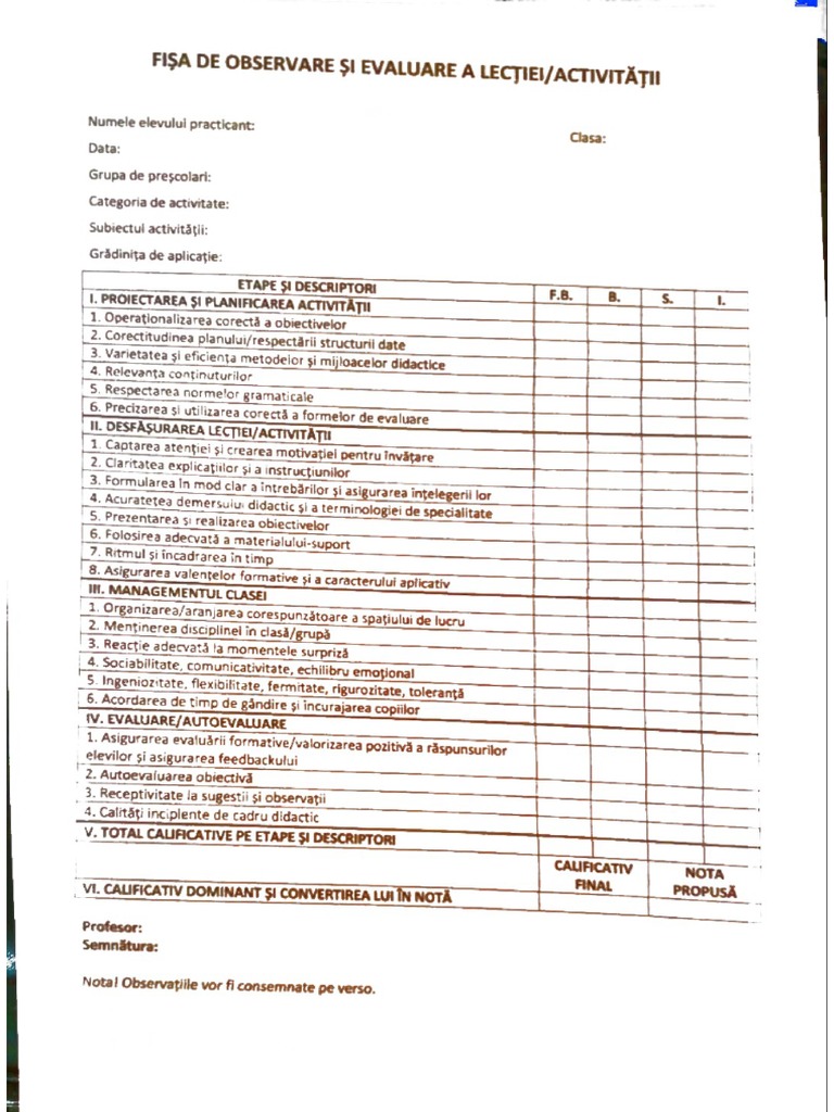 Fisa Preluare + Fisa de Evaluare | PDF