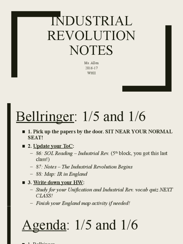 Industrial Revolution Overview and Notes | PDF