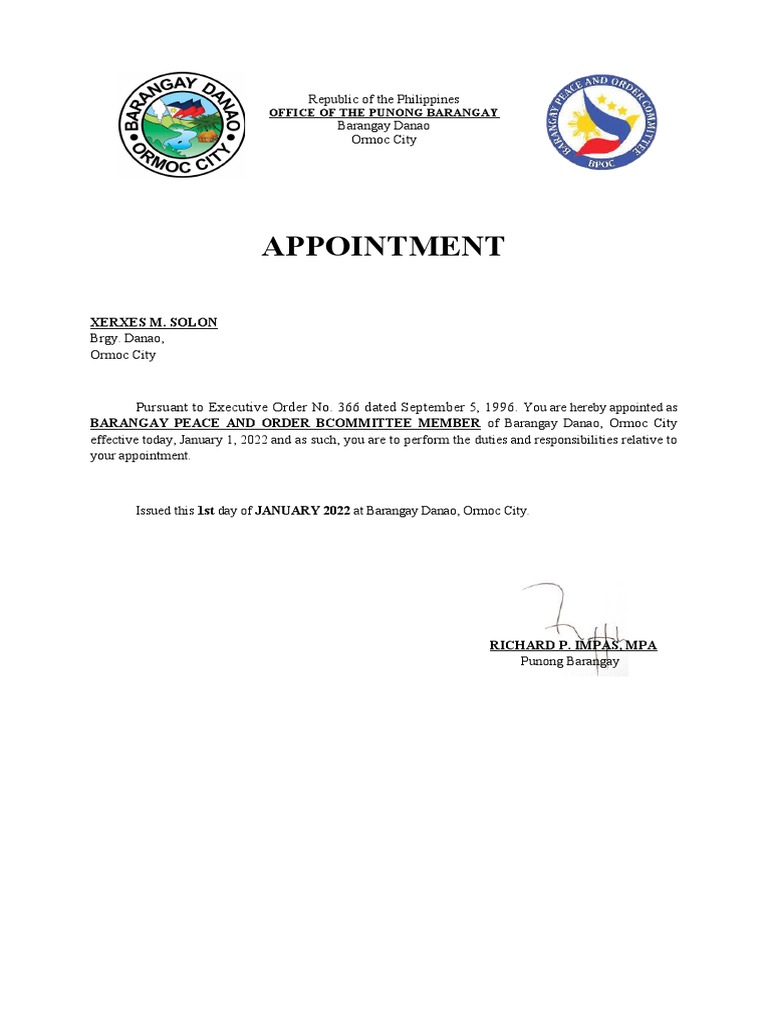 Appointment | PDF