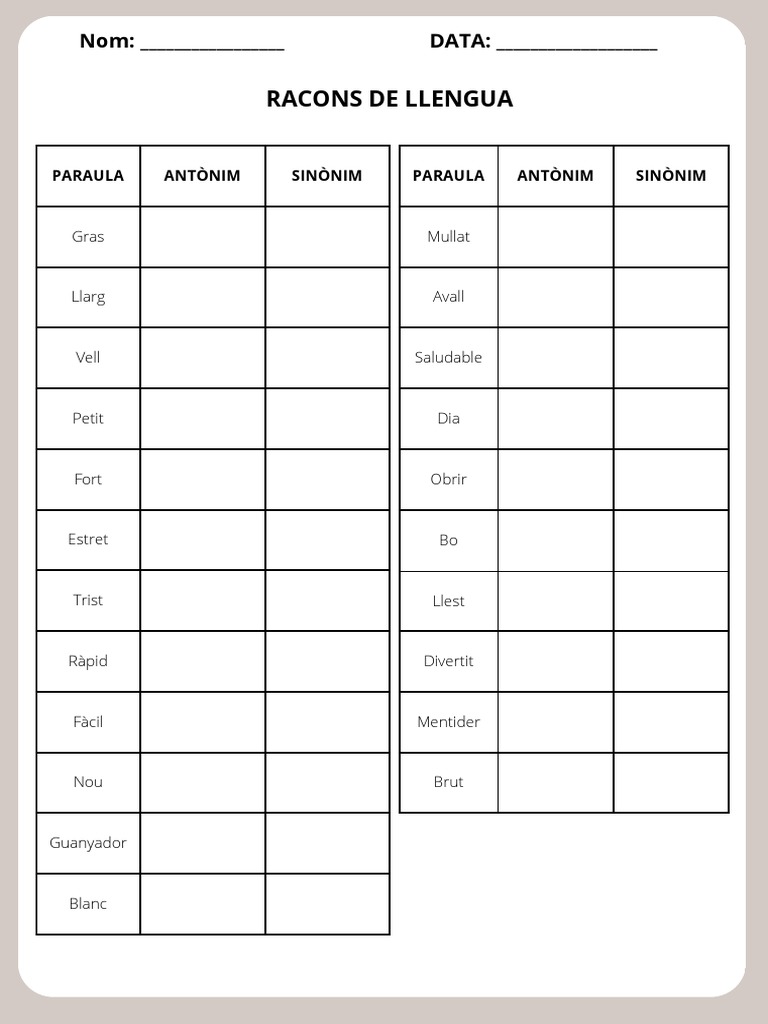 Racó Antònims | PDF