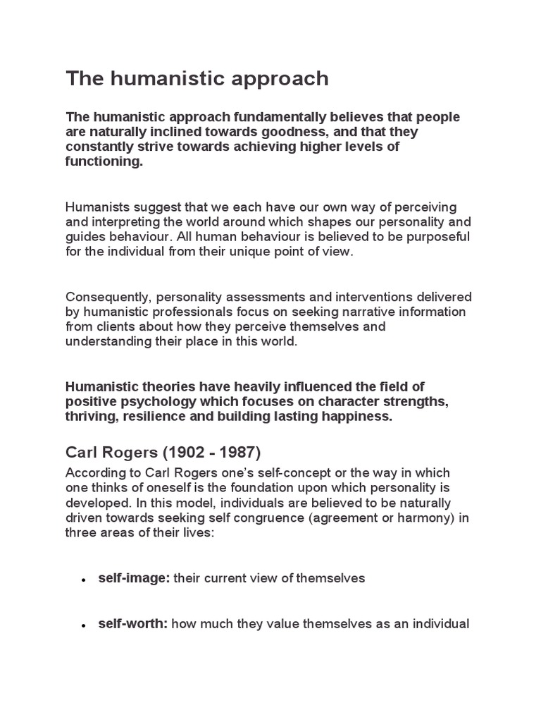 Humanistic Psychology: Key Theories | PDF